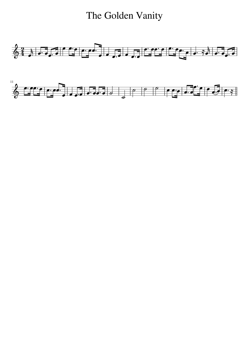 The Golden Vanity Sheet music for Piano (Solo) Easy | Musescore.com