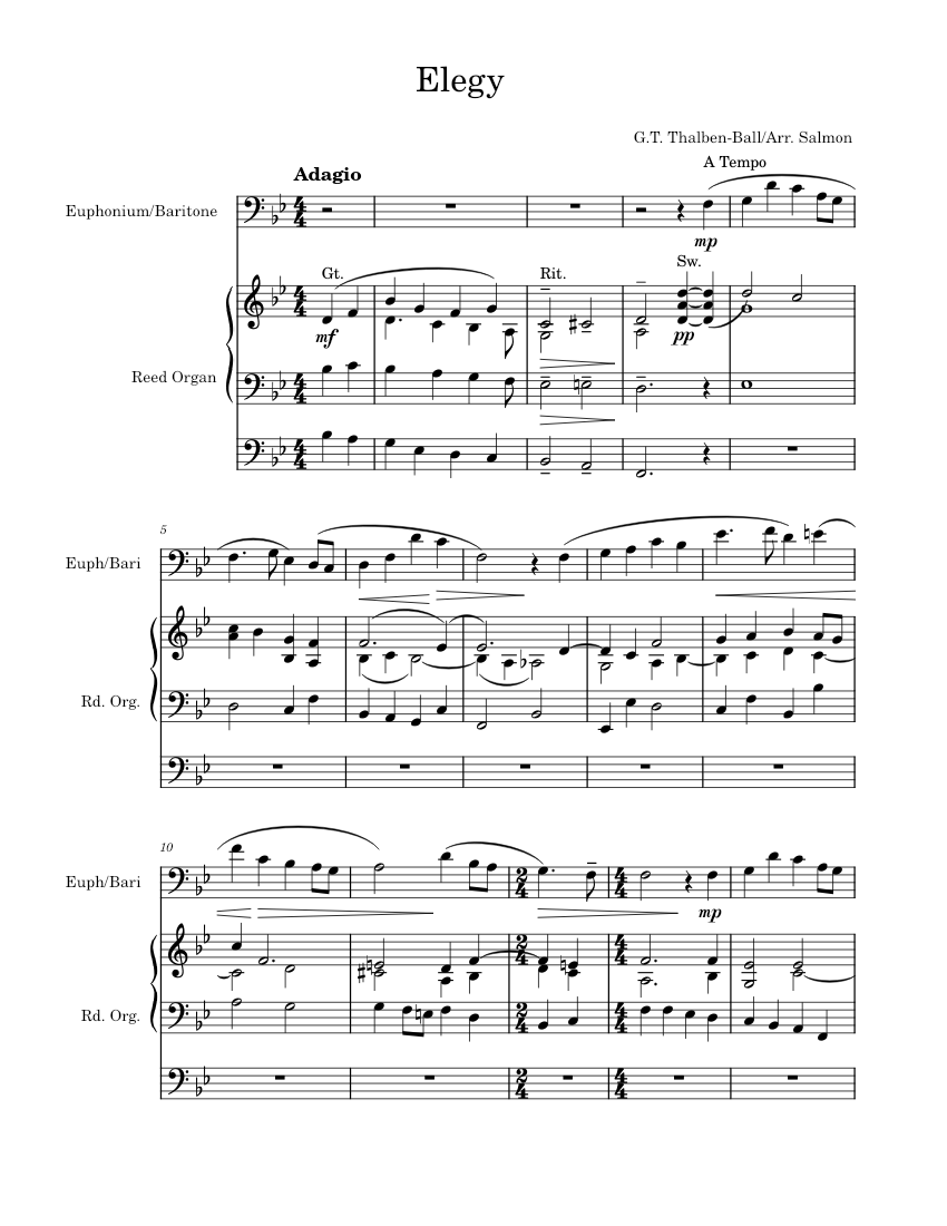 Elegy - G.T. Thalben-Ball Sheet music for Organ, Tuba (Solo ...