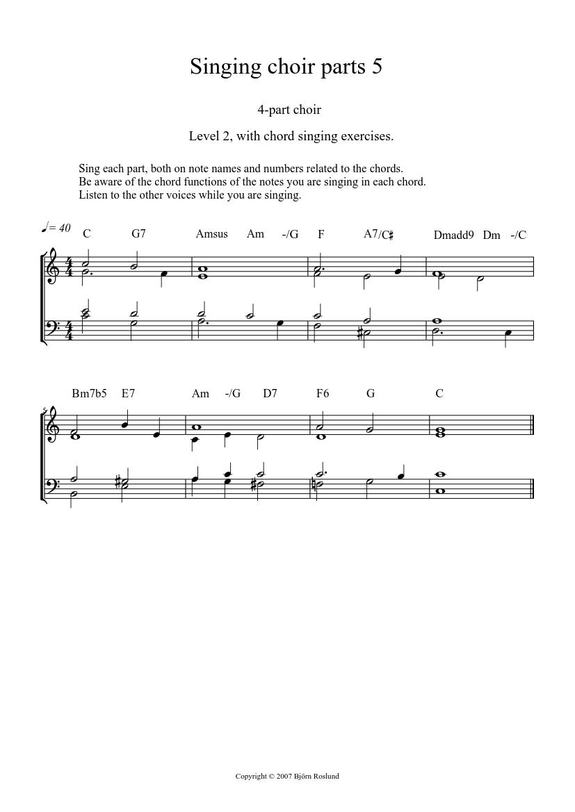 Parts In A Choir Singing