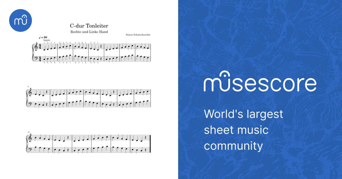 C-dur Tonleiter Rechte und Linke zusammen Sheet music for Piano (Solo) Easy | Musescore.com