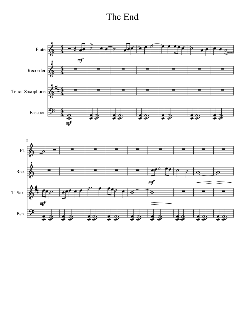 The End - piano tutorial