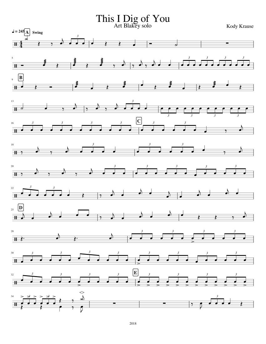 This I Dig of You Sheet music for Drum group (Solo) | Musescore.com