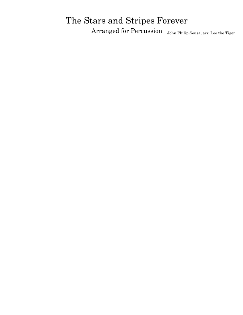 The Stars and Stripes Forever (Percussion Arrangement, With Battery) Sheet music for Vibraphone ...