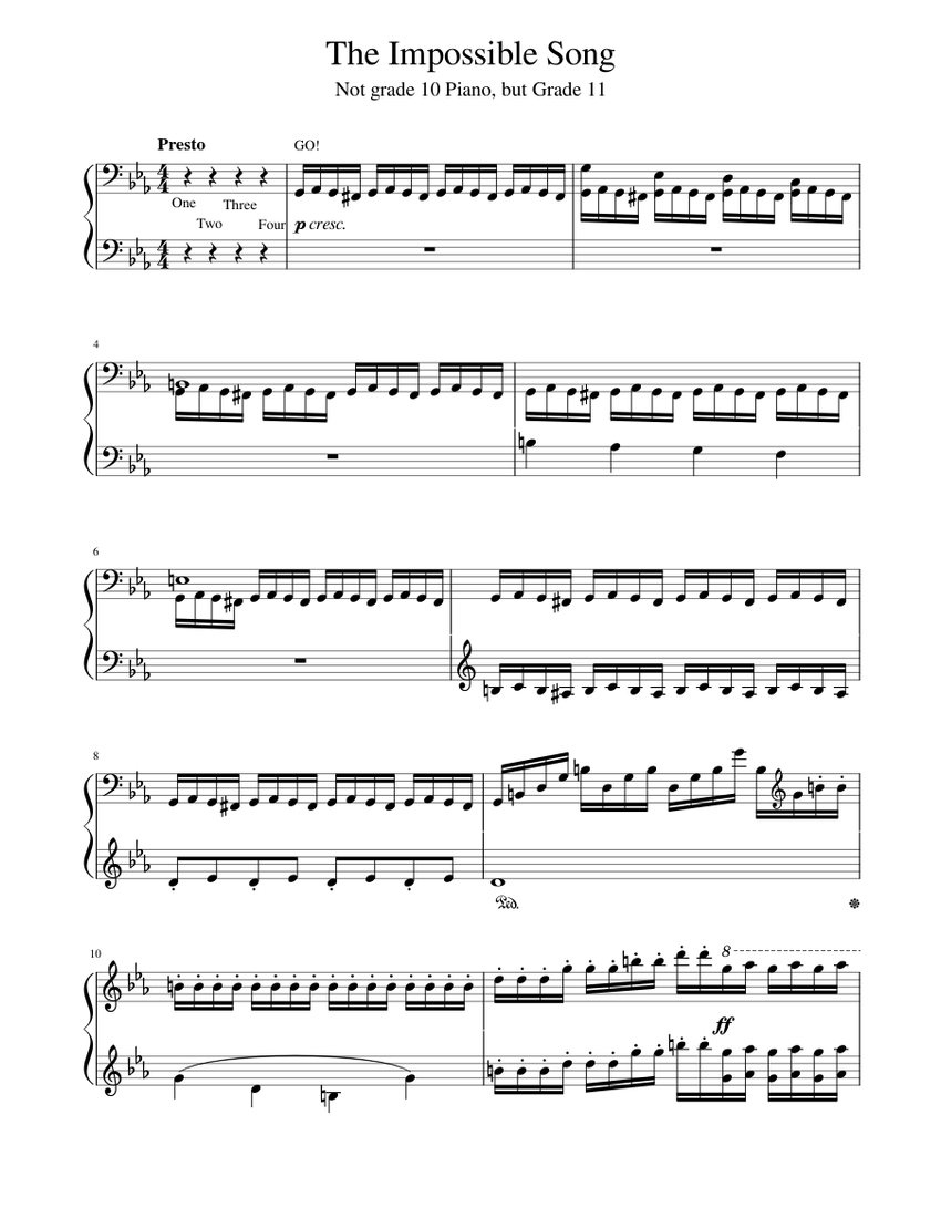 The Impossible Song Sheet music for Piano (Solo) | Musescore.com