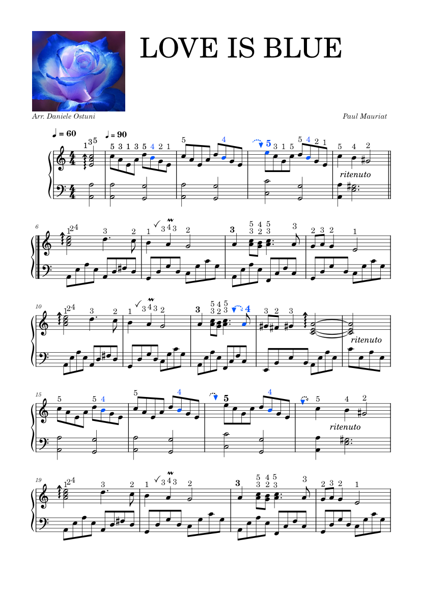 Love is Blue – Easy/Interm. Arrangement - Free Sheet music for Piano ...