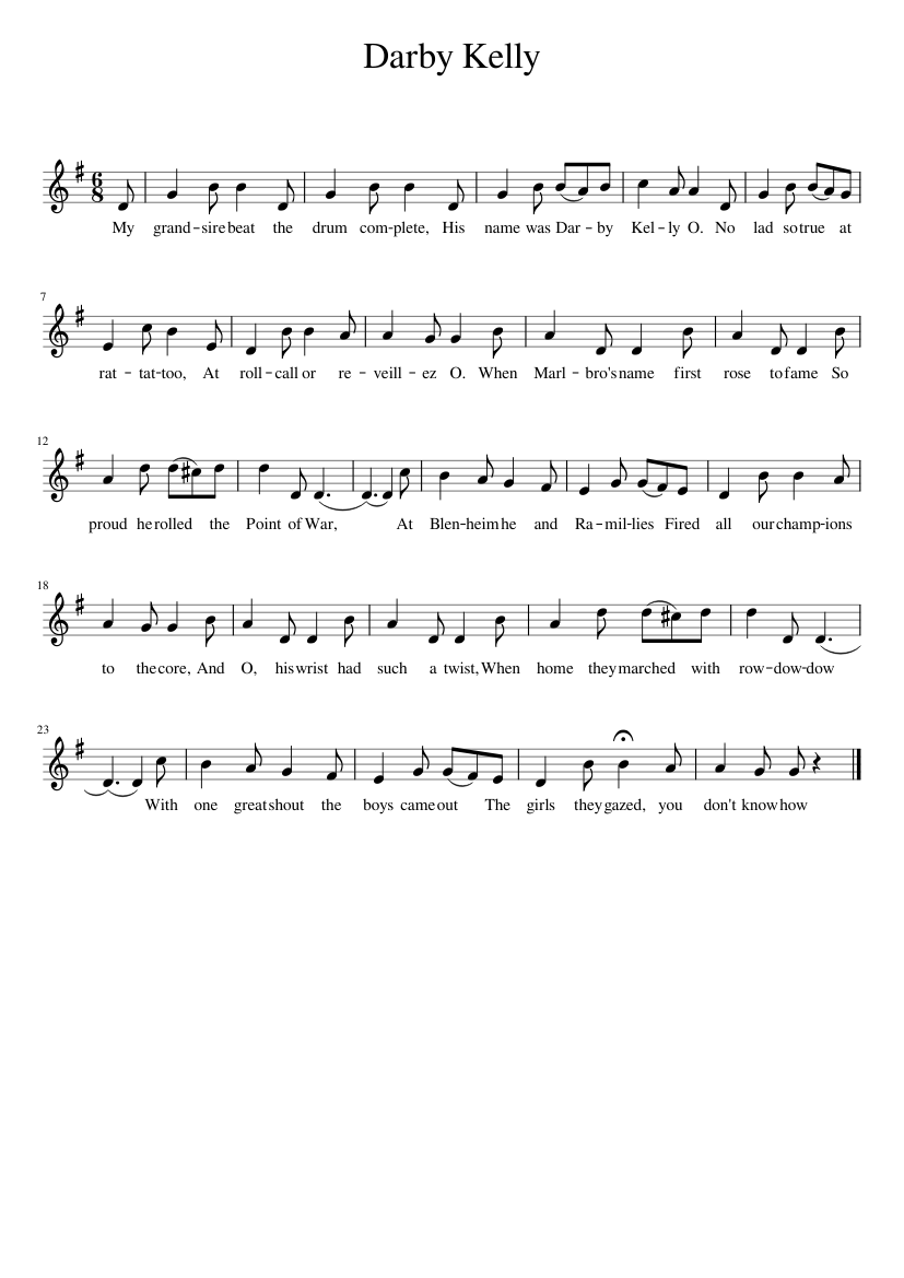 Darby Kelly Sheet music for Piano (Solo) Easy | Musescore.com