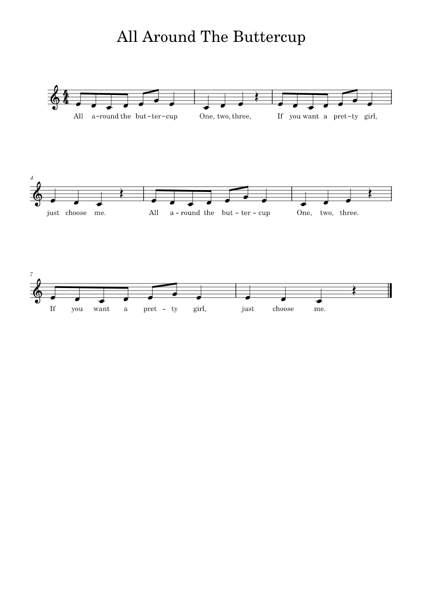 All Around The Buttercup Sheet music for Piano (Solo) Easy | Musescore.com