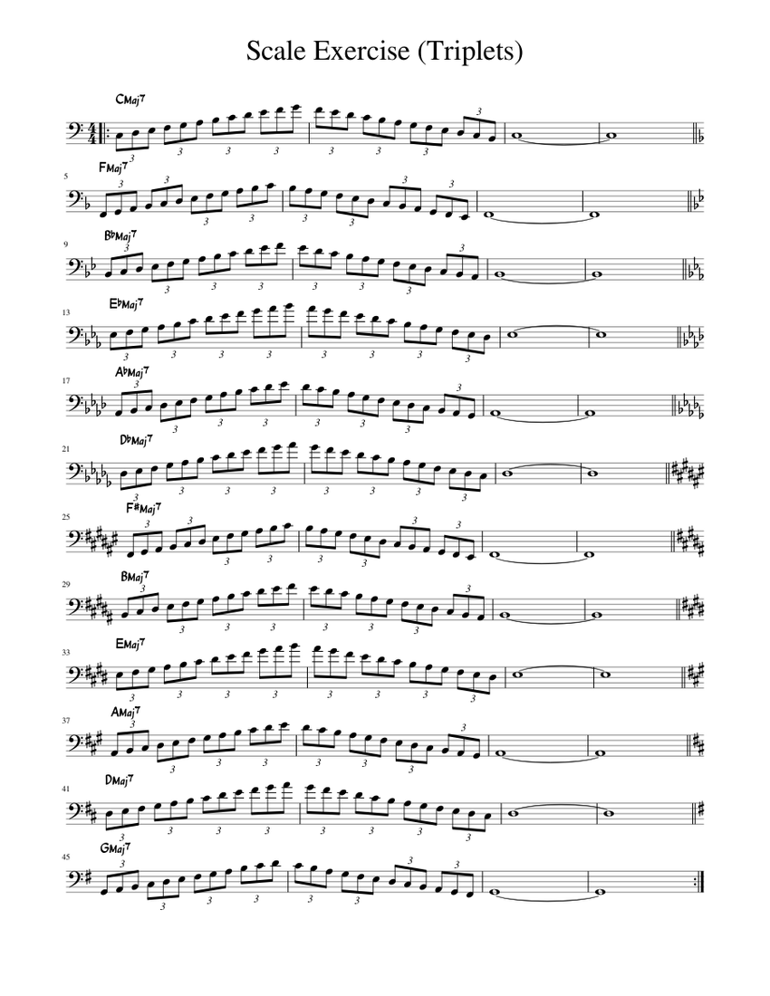Scale Exercise Triplets Sheet music for Piano (Solo) | Musescore.com