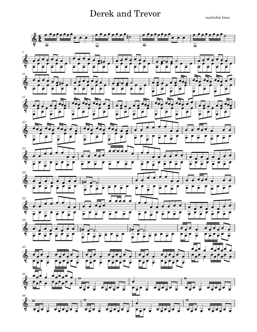 Derek and Trevor Sheet music for Guitar (Solo) | Musescore.com
