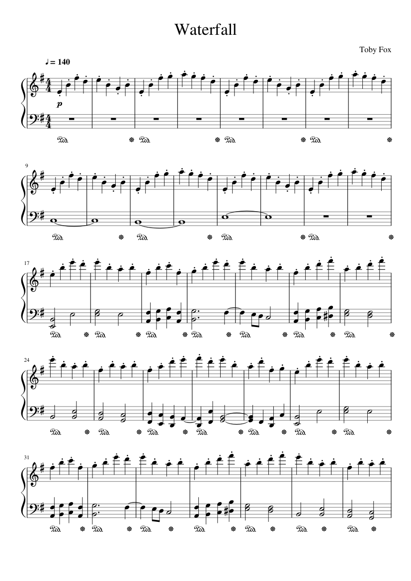 Waterfall Sheet music for Piano (Solo) Easy | Musescore.com