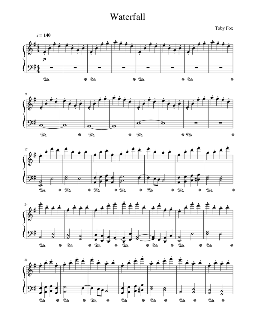 Waterfall Sheet music for Piano (Solo) | Musescore.com
