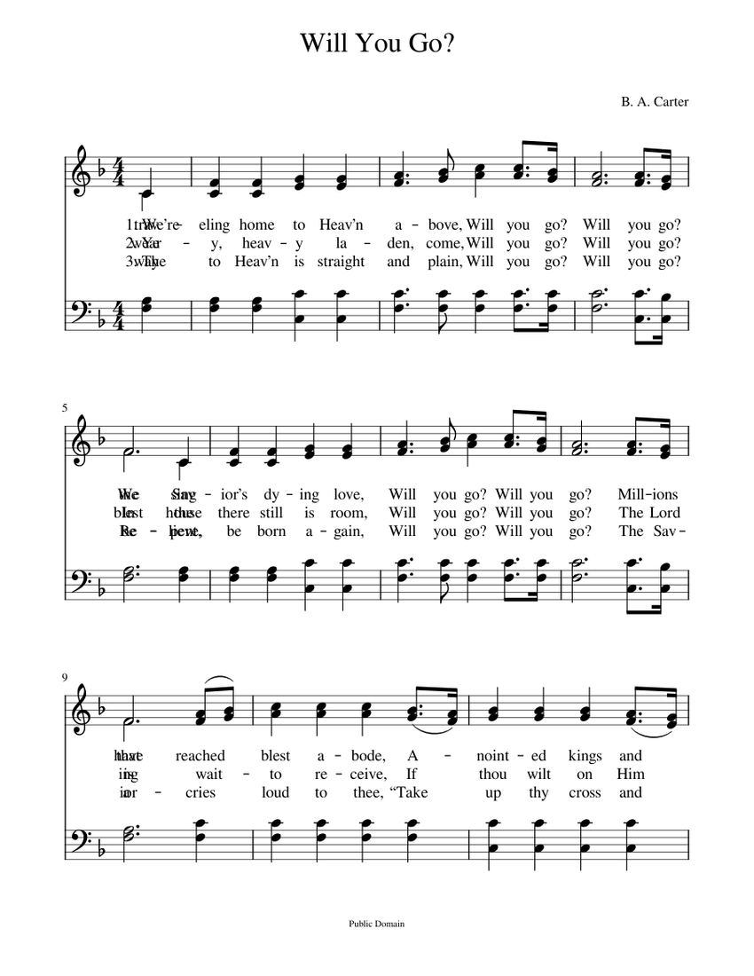 WILL YOU GO? (Embry) - J. C. Embry Sheet music for Piano (Piano Duo ...