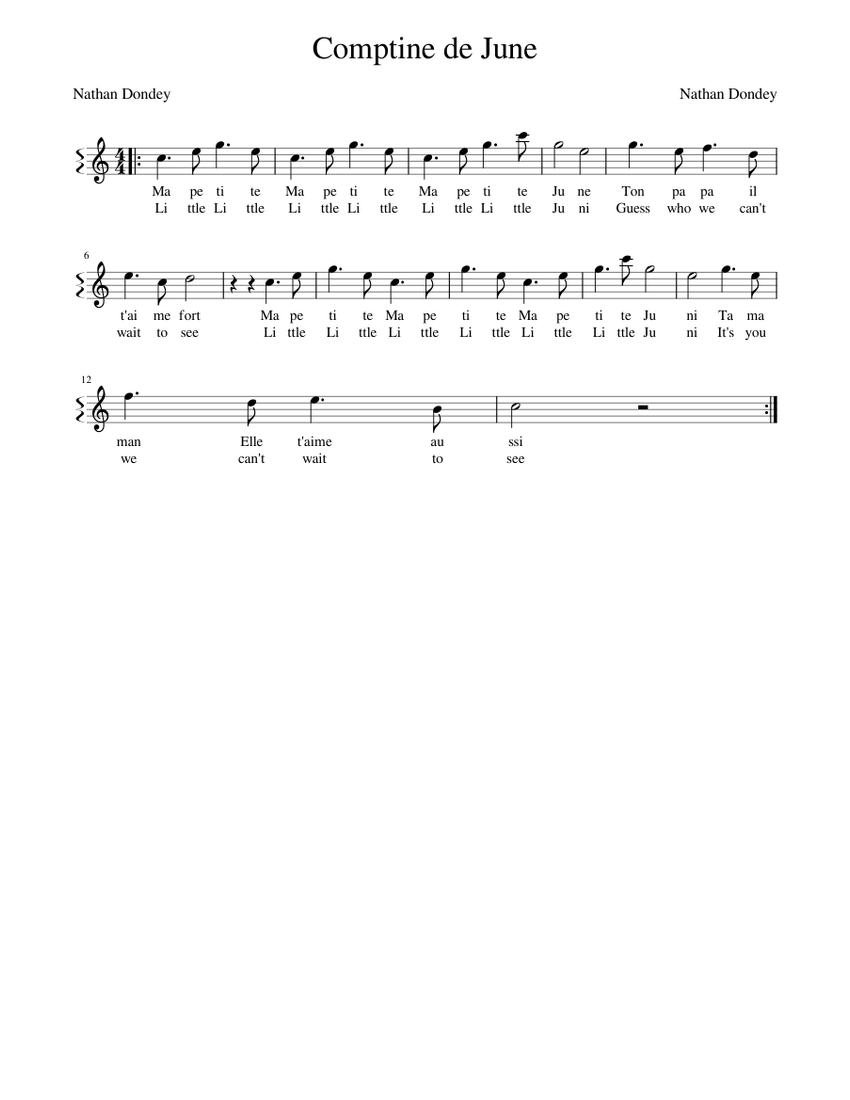 Comptine_de_June Sheet music for Piano (Solo) | Musescore.com