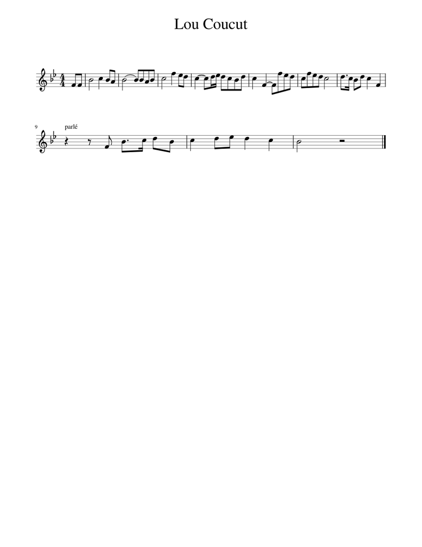Lou Coucut Sheet music for Piano (Solo) | Musescore.com