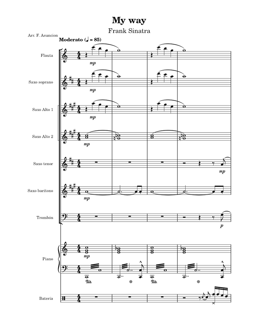 Sinatra--My way Sheet music for Piano, Trombone, Flute, Saxophone alto ...
