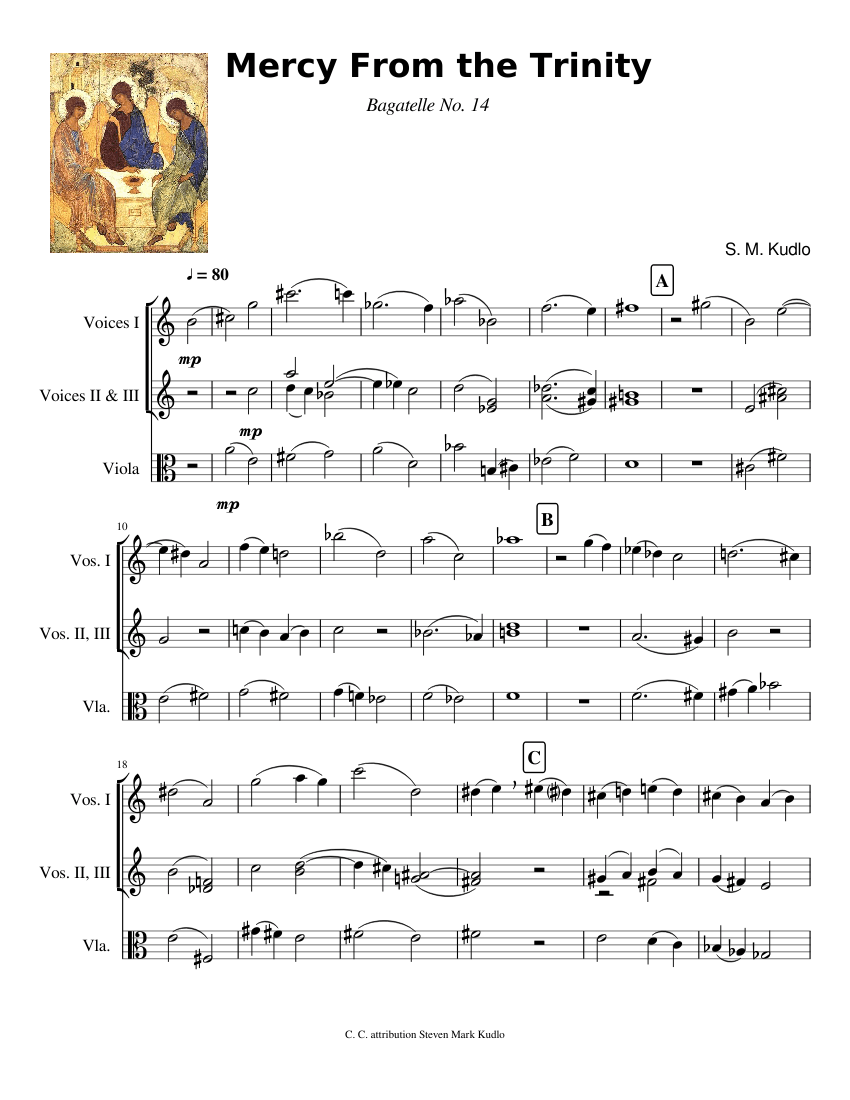 Mercy From the Trinity Sheet music for Vocals, Viola (Mixed Trio ...