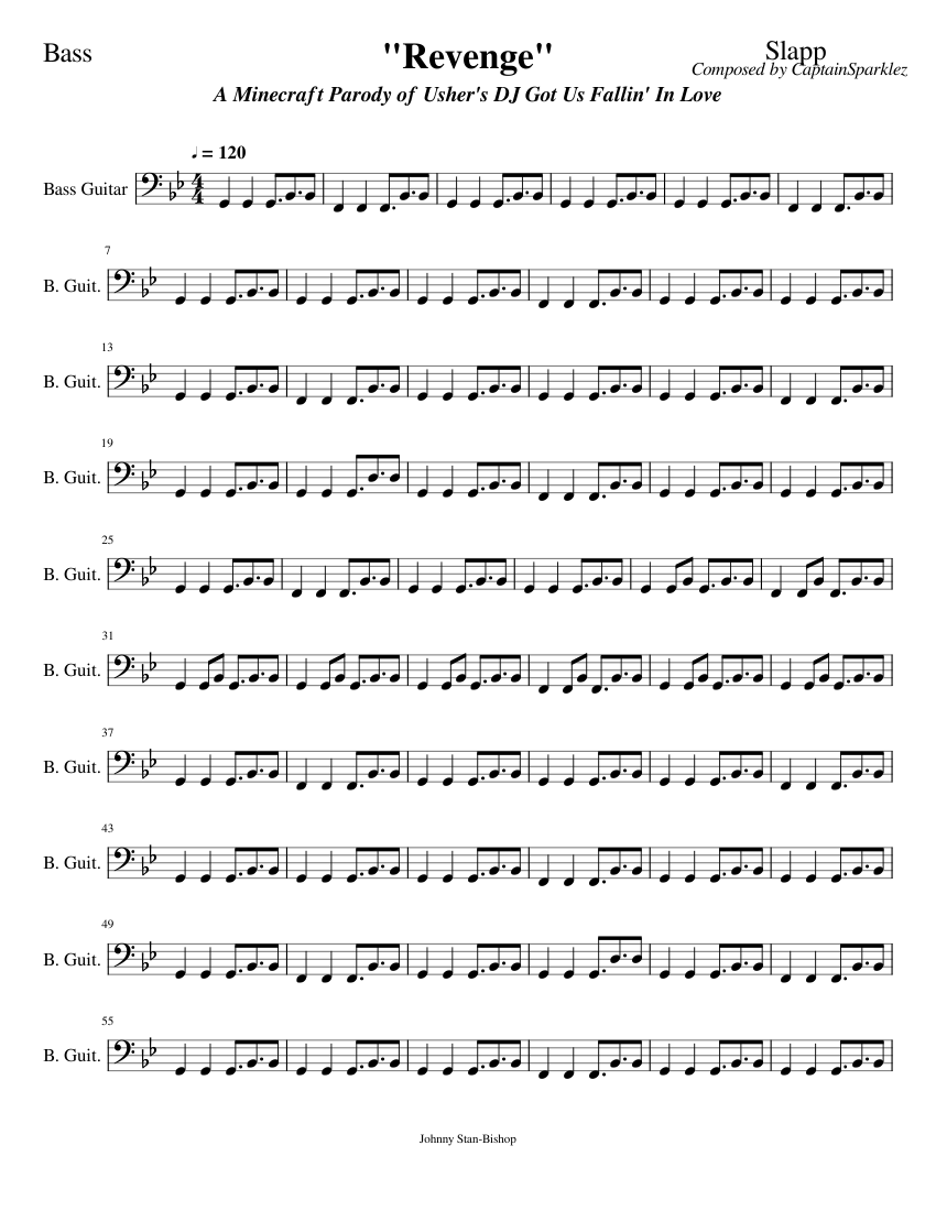 Revenge Minecraft Bass Guitar Sheet music for Bass guitar (Solo ...