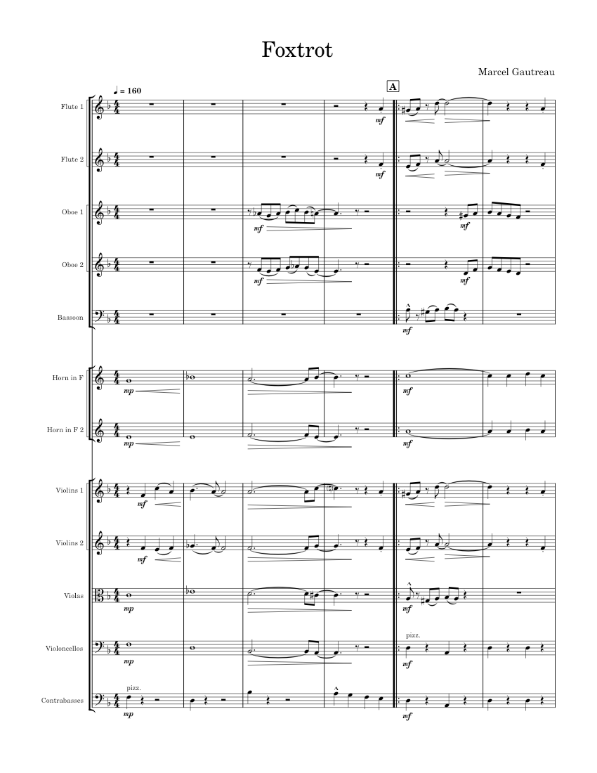Foxtrot - Marcel Gautreau Sheet music for Flute, Oboe, Bassoon, French ...