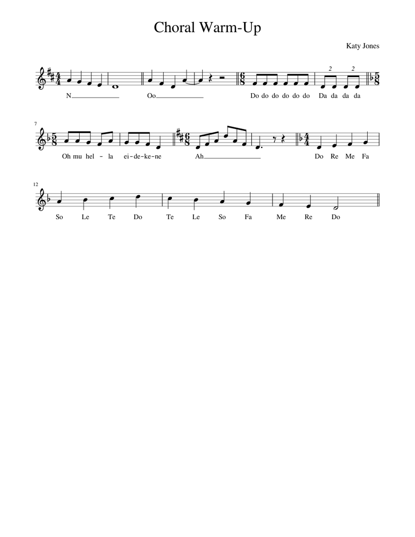 Choral Warm-Up Sheet music for Piano (Solo) Easy | Musescore.com