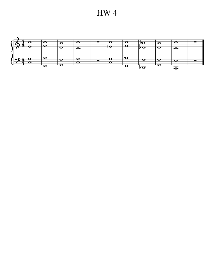 HW 4 Sheet music for Piano (Solo) Easy | Musescore.com