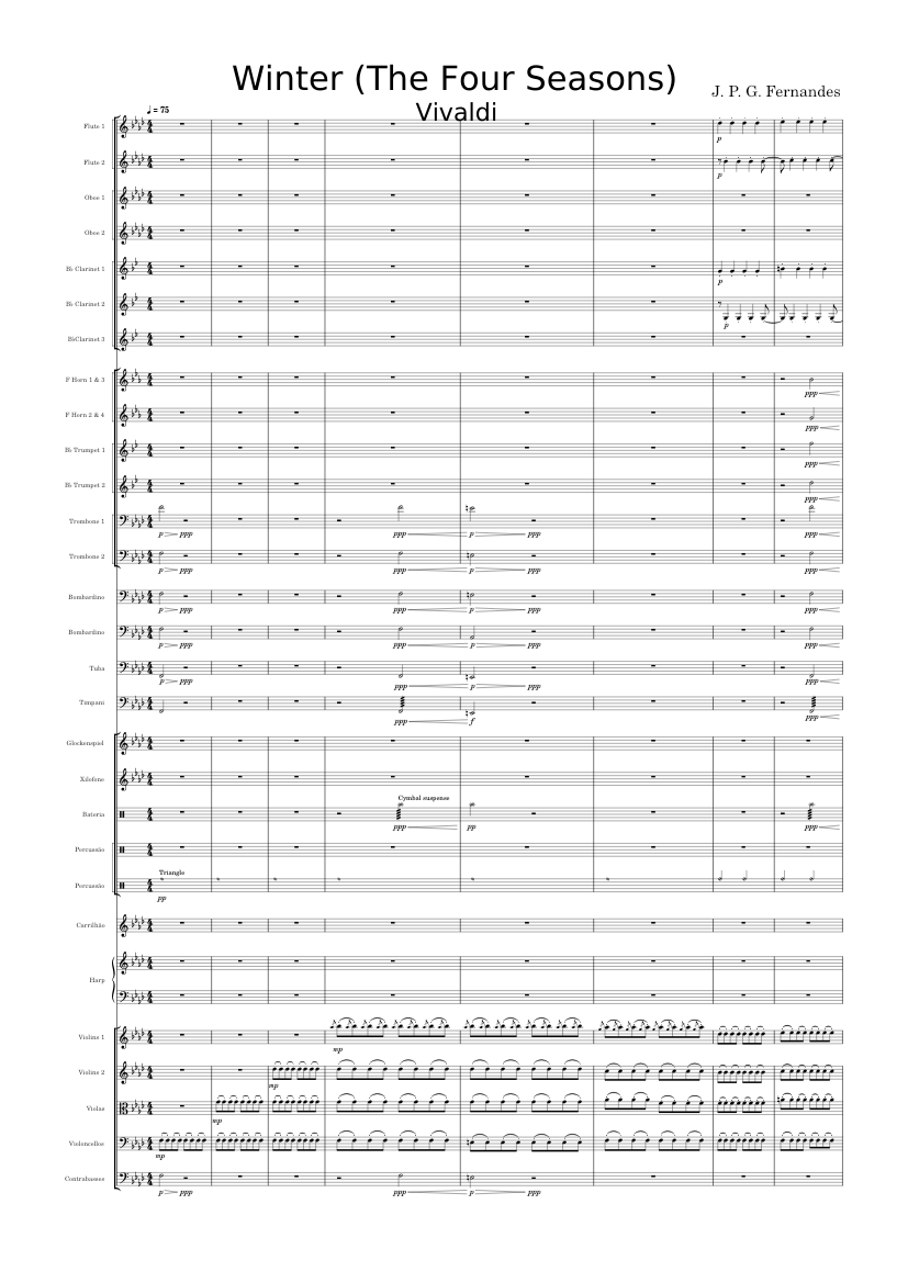 Winter(The Four Seasons) – Vivaldi - J.P.G Fernandes Sheet music for ...