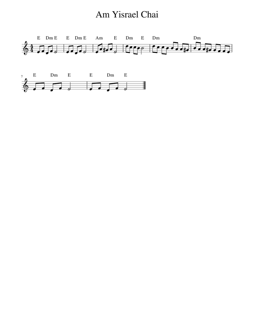 Am Yisrael Chai Sheet music for Piano (Solo) Easy | Musescore.com