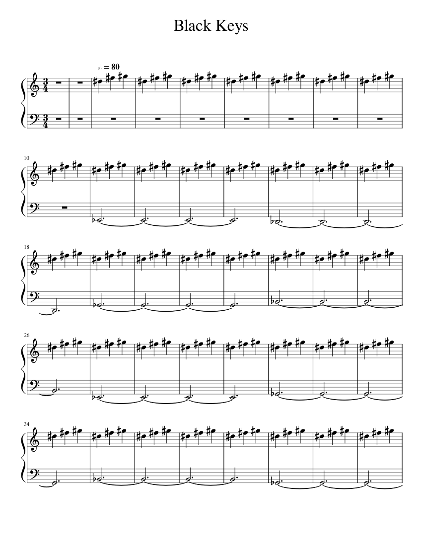 Black Keys Sheet music for Piano (Solo) | Musescore.com