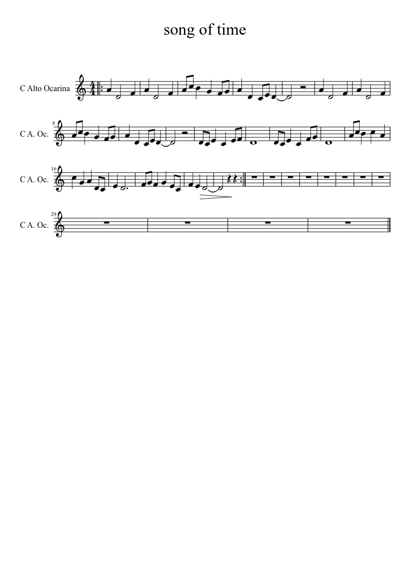 Song of time Sheet music for Flute other (Solo) | Musescore.com