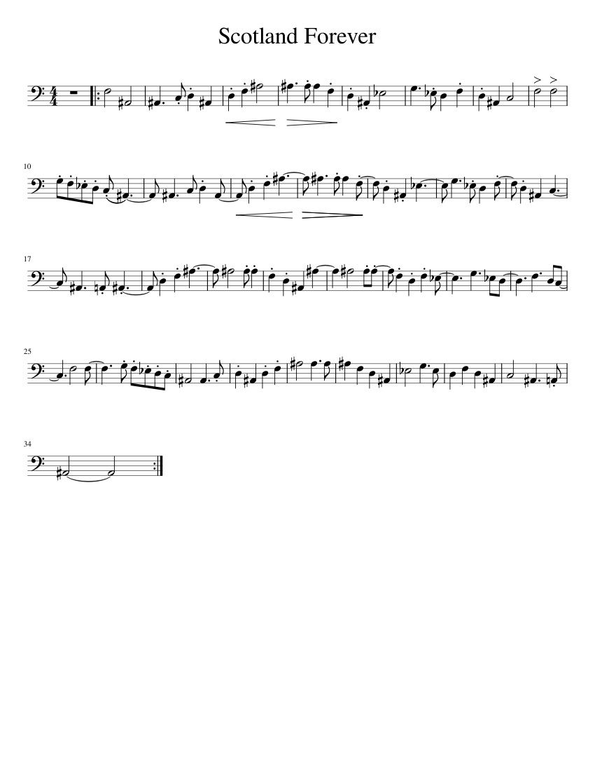 Scotland_Forever Sheet music for Trombone (Solo) | Musescore.com