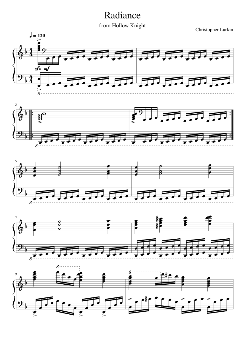 Radiance Sheet music for Piano (Solo) | Musescore.com