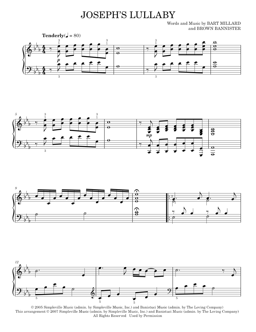 Play Official version of Joseph's Lullaby sheet music by MercyMe for ...