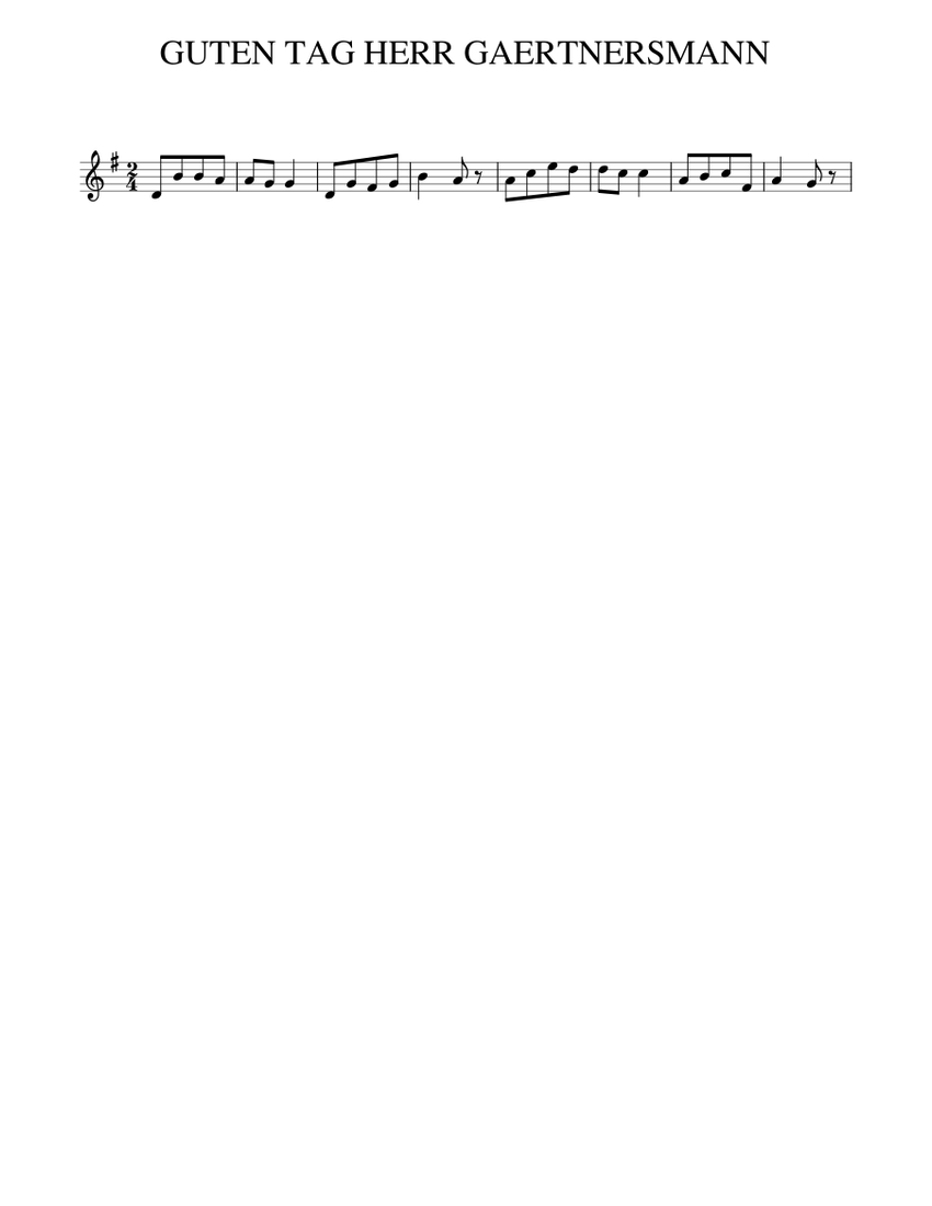 GUTEN TAG HERR GAERTNERSMANN Sheet music for Piano (Solo) Easy ...