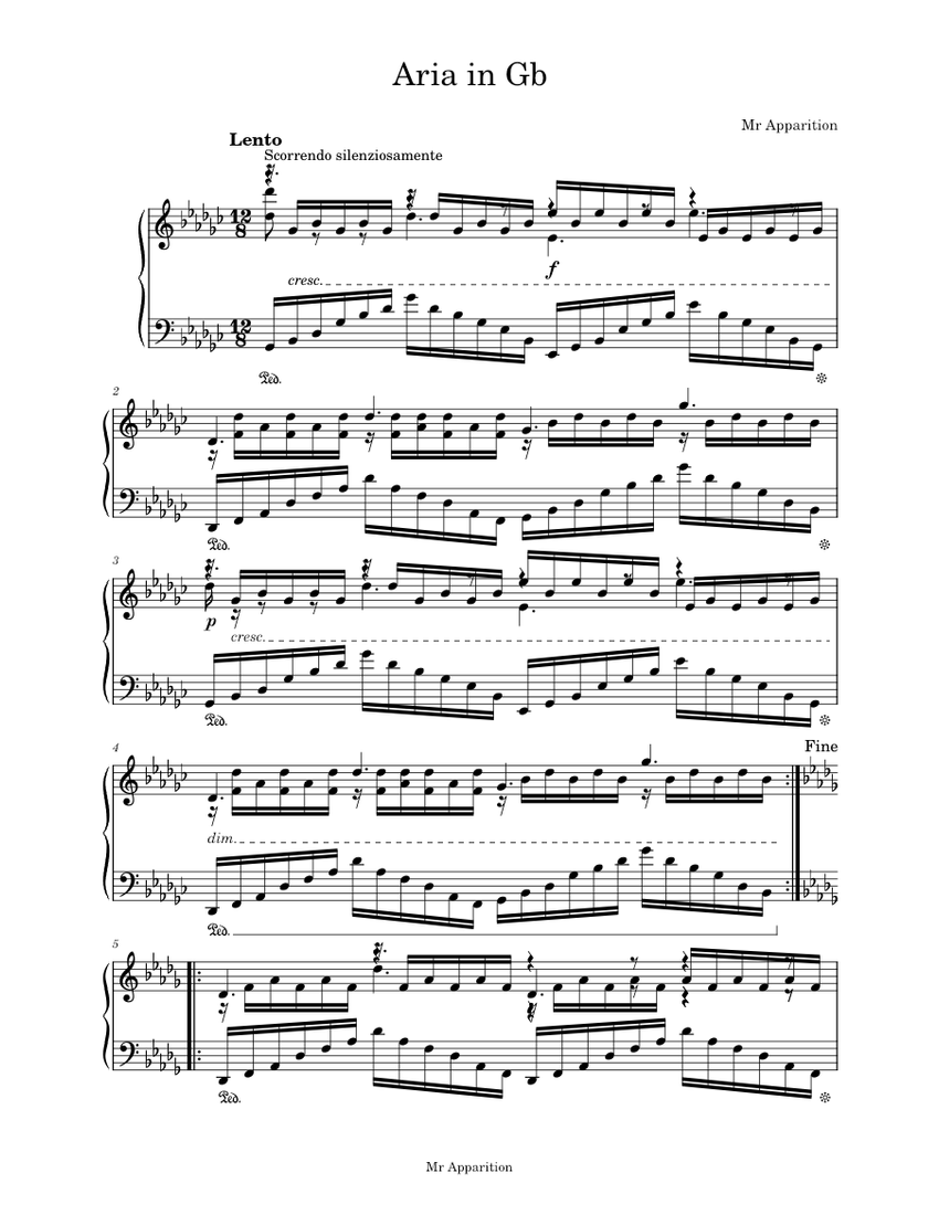 Aria in Gb Sheet music for Piano (Solo) | Musescore.com