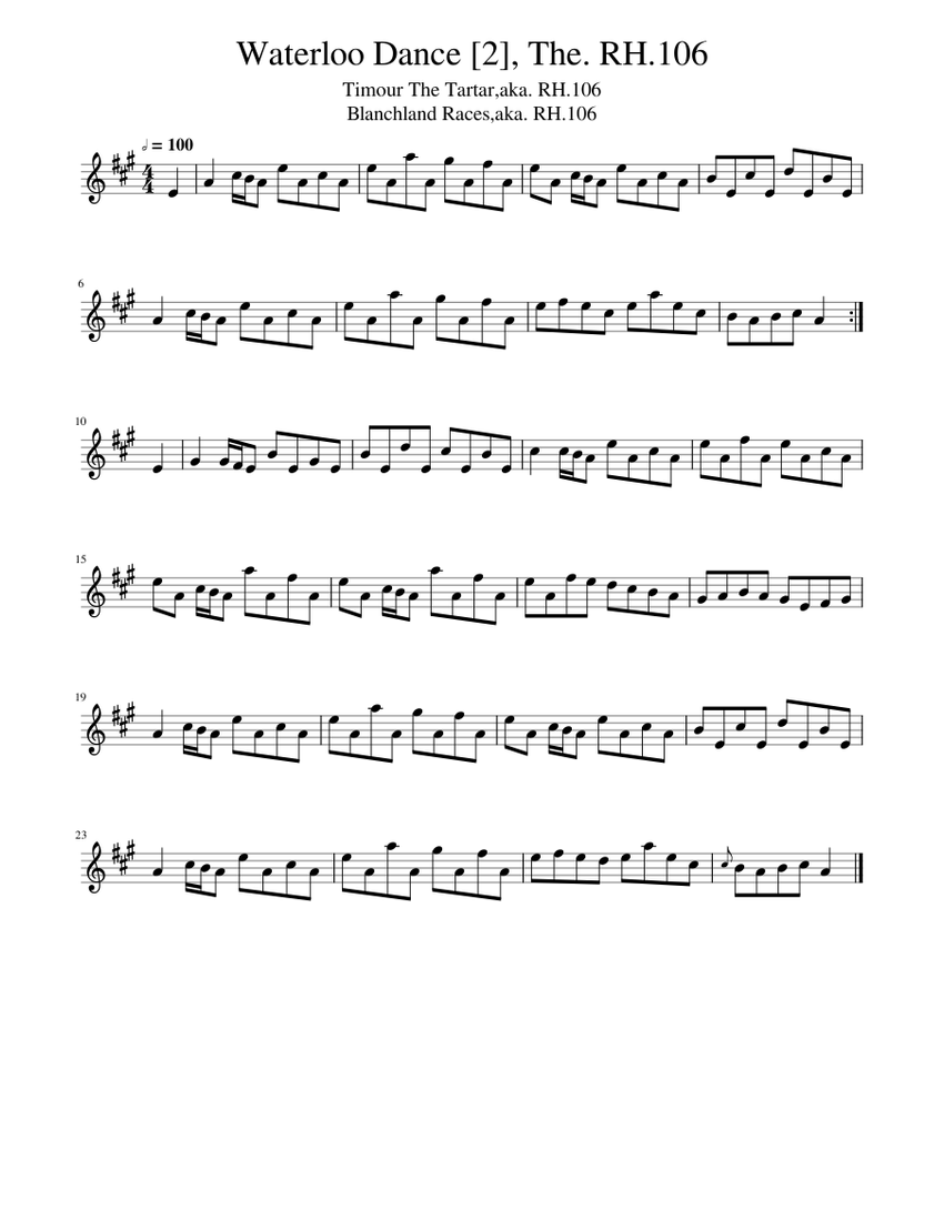 Waterloo Dance [2], The. RH.106 Sheet music for Piano (Solo) Easy ...