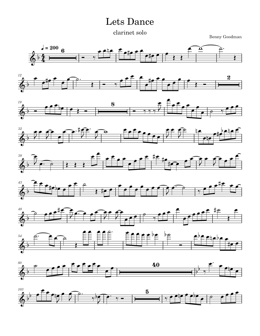Lets Dance - clarinet solo Sheet music for Clarinet other (Solo) | Musescore.com