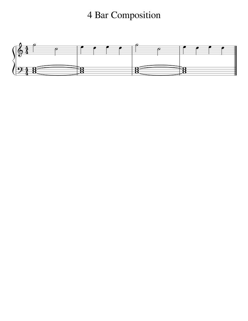 4 Bar Composition Sheet music for Piano (Solo) Easy | Musescore.com