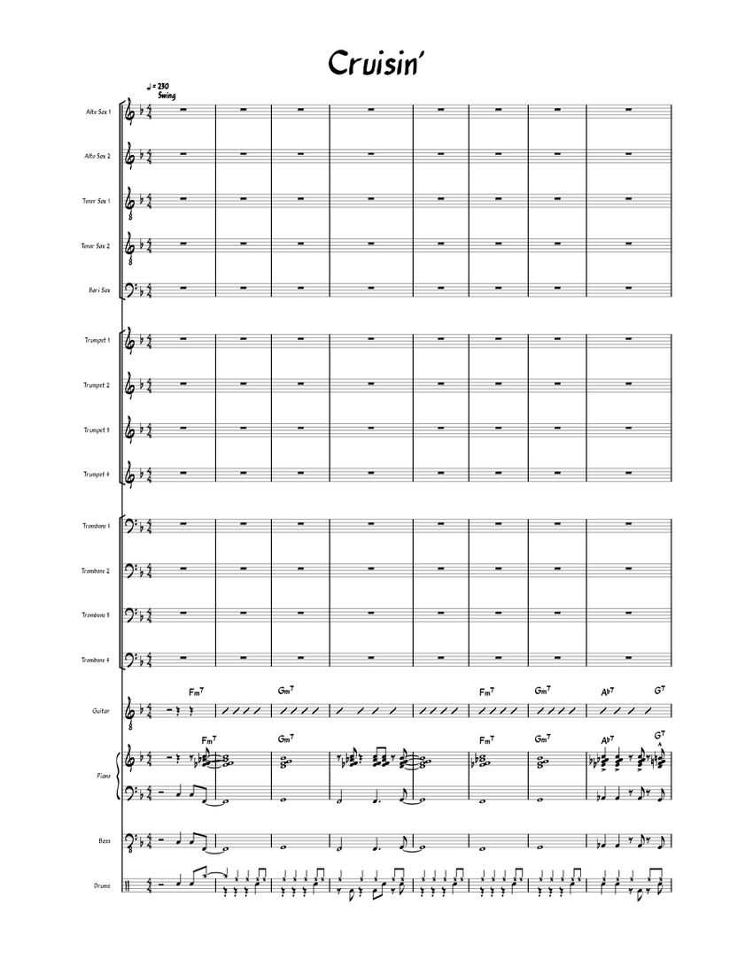 Cruisin' Sheet music for Piano, Trombone, Saxophone alto, Saxophone ...