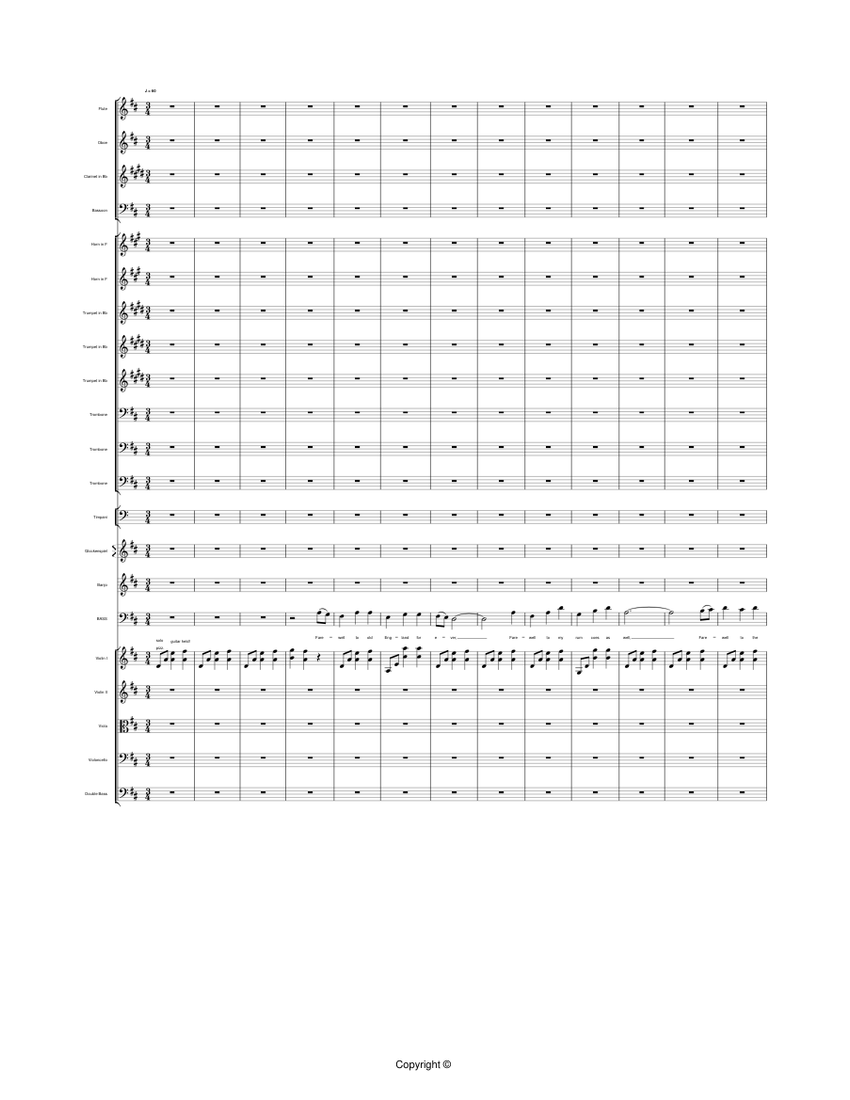 Botany Bay Orchestration Sheet music for Violin, Flute, French Horn ...