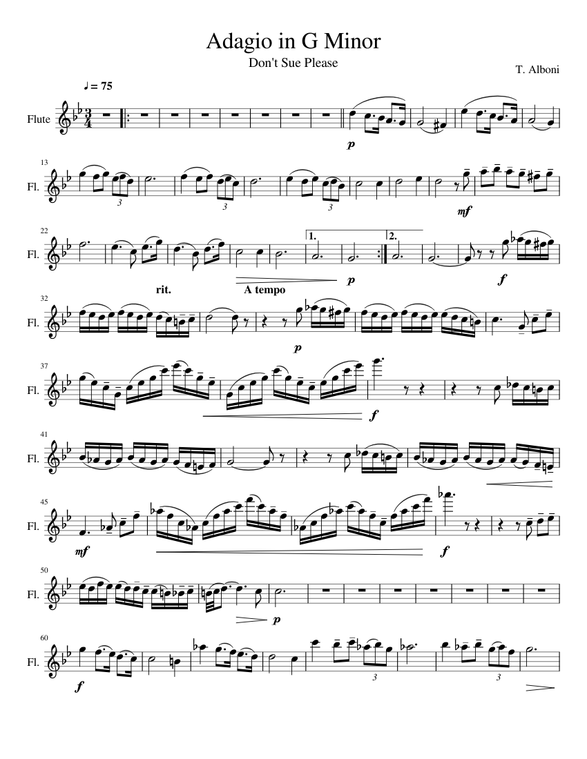 Adagio in G Minor - piano tutorial