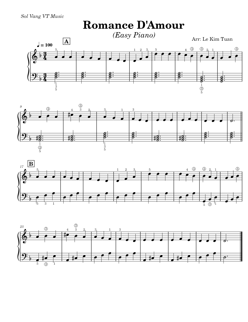 Romance piano easy Sheet music for Piano (Solo) | Musescore.com