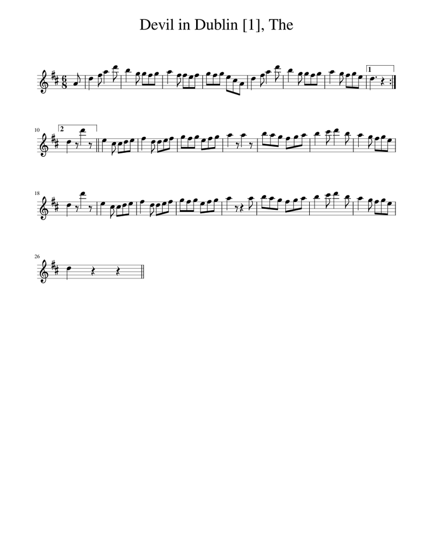 The Devil in Dublin Sheet music for Piano (Solo) Easy | Musescore.com