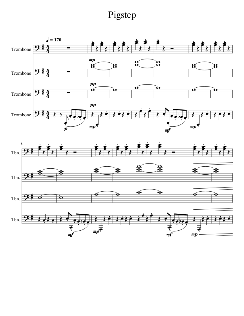 Pigstep - Minecraft - Lena Raine Sheet music for Trombone (Brass ...