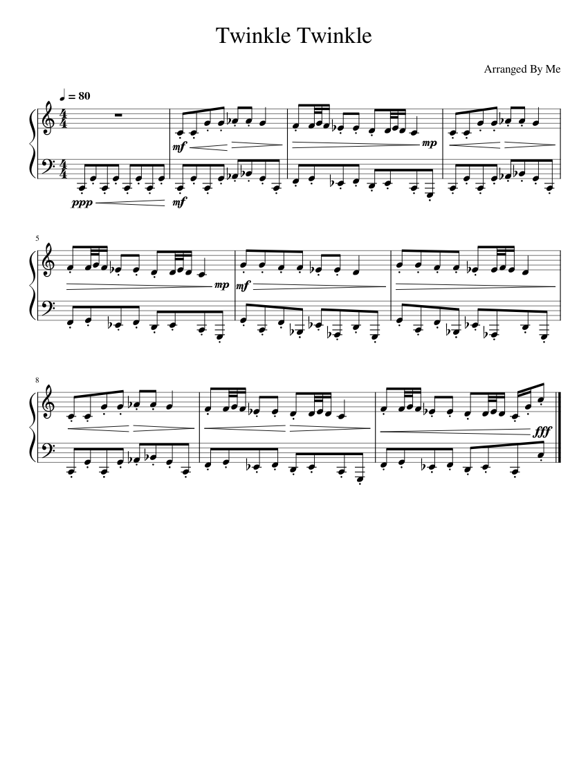 Twinkle Twinkle Sheet music for Piano (Solo) Easy | Musescore.com