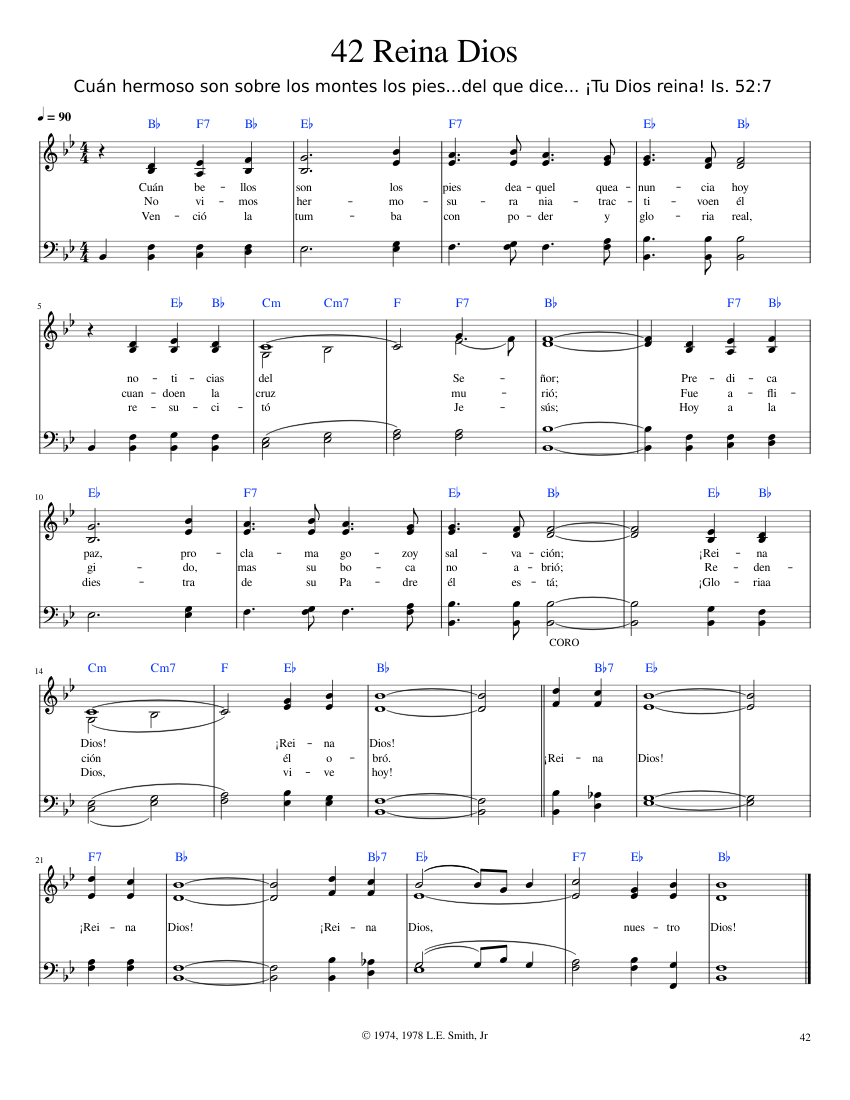 Reina Dios Sheet music for Piano (Piano Quartet) | Musescore.com