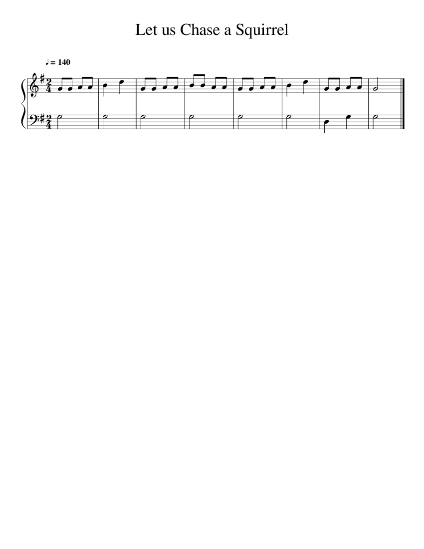Let us Chase a Squirrel Sheet music for Piano (Solo) | Musescore.com