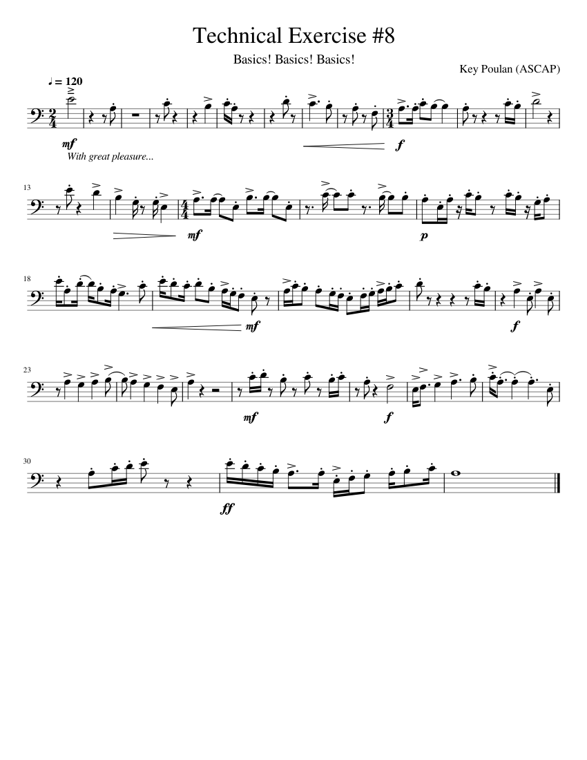 Technical Exercise #8 Sheet music for Trombone (Solo) | Musescore.com