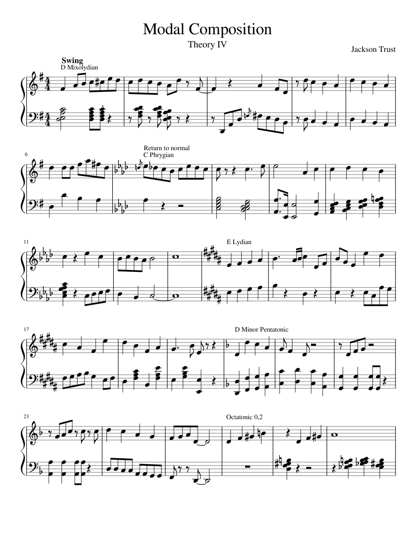 Modal Composition Sheet music for Piano (Solo) | Musescore.com