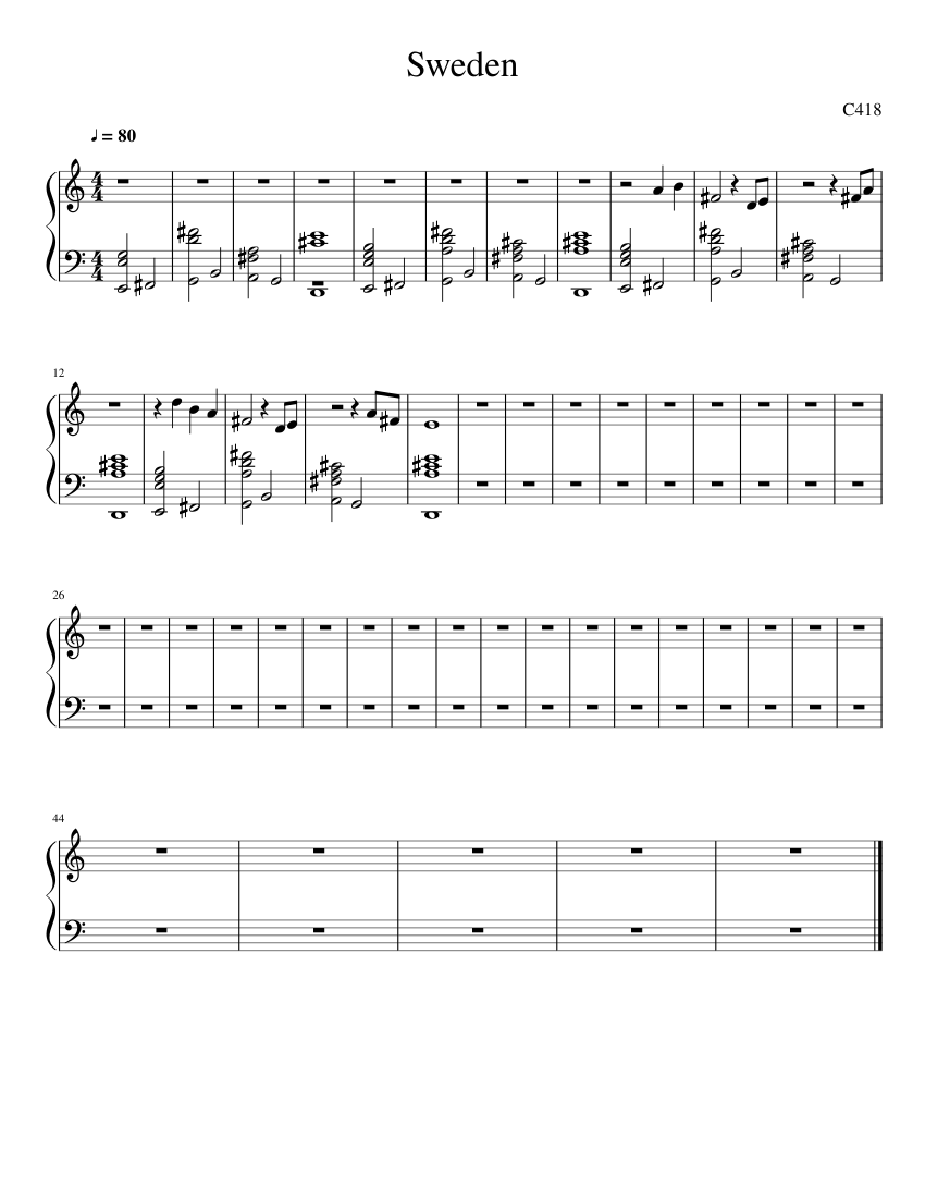 Sweden Sheet music for Piano (String Orchestra) | Musescore.com