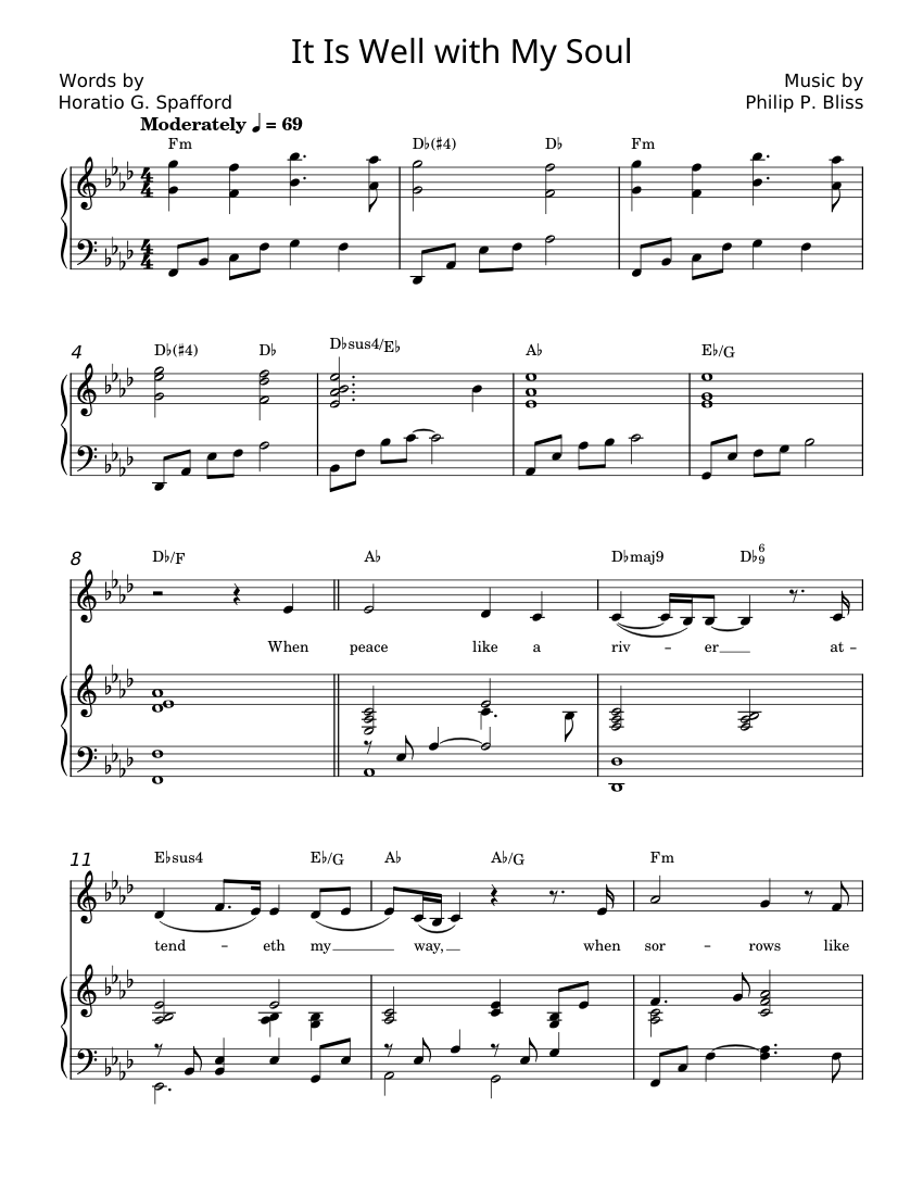 It Is Well With My Soul - Horatio Spafford Sheet music for Piano, Vocals (Piano-Voice ...