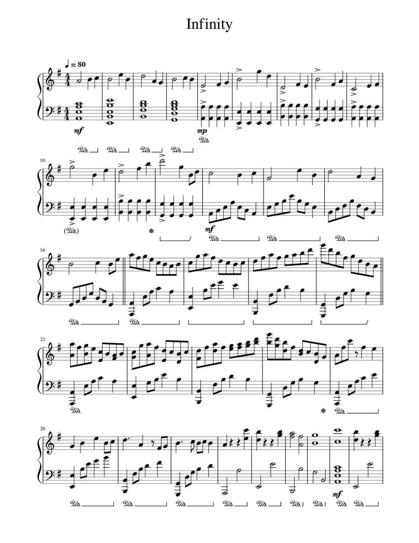 Infinity Sheet music for Piano (Solo) Easy | Musescore.com